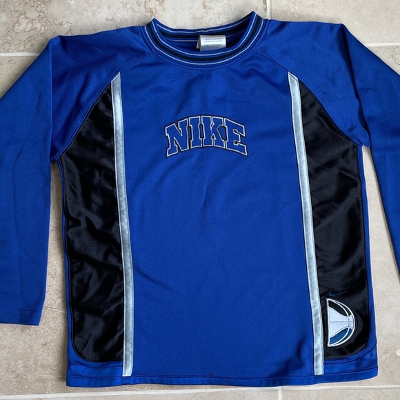 Nike | Shirts & Tops | Nike Shirt Boys 7x Blue Long Sleeve Thick ...